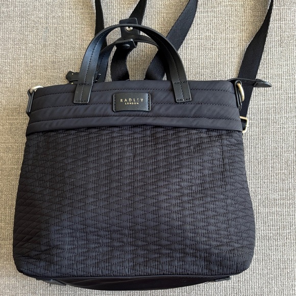 RADLEY LONDON | Bags | Radley Black Convertible Quilted Backpack Purse ...